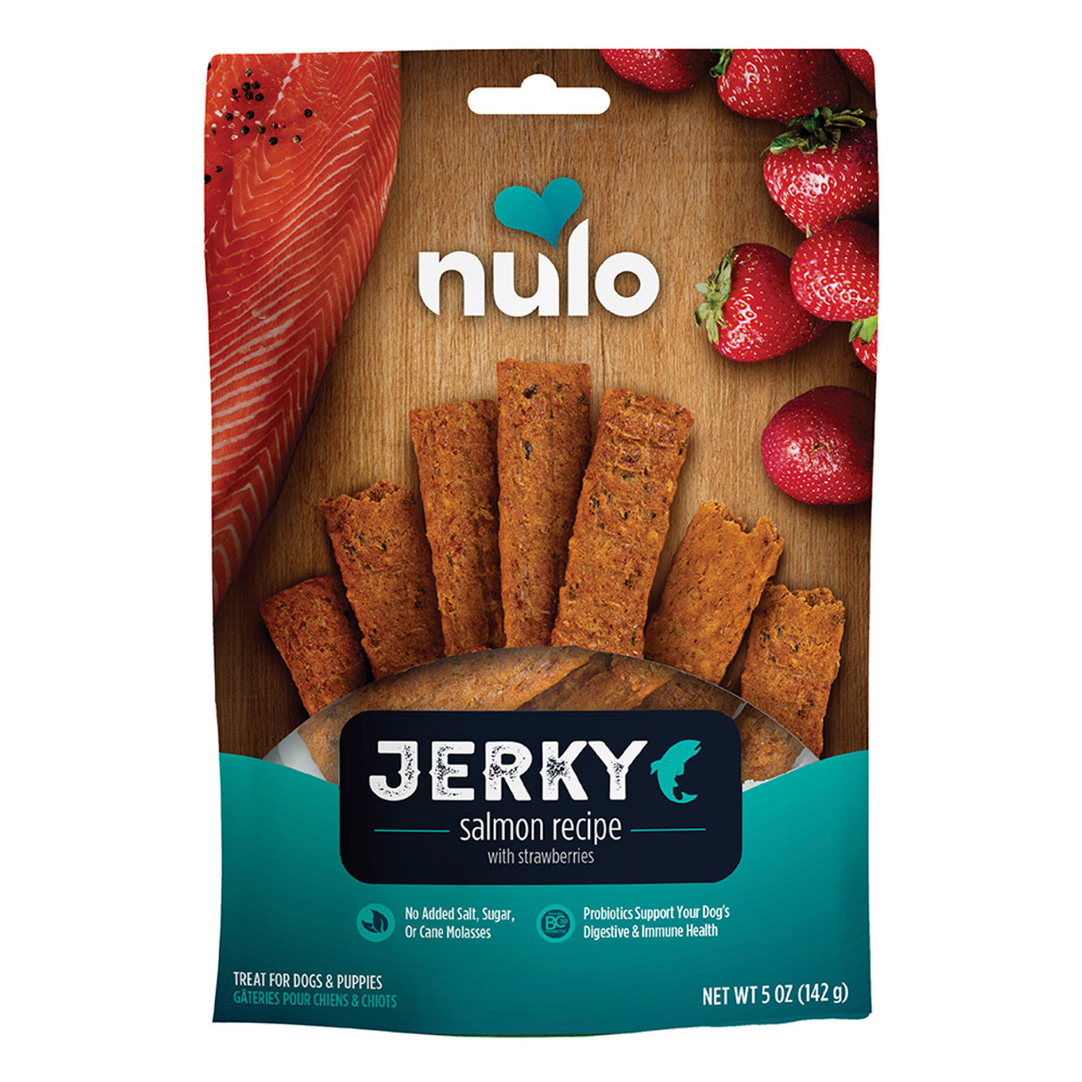Nulo Dog GF Salmon & Strawberry Jerky Treats, 5oz – Pet Evolution ...
